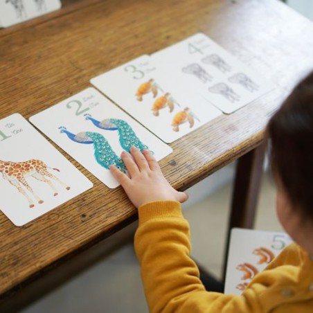 Cartes 123 des animaux-Apprendre les Chiffres et Compter en s'amusant